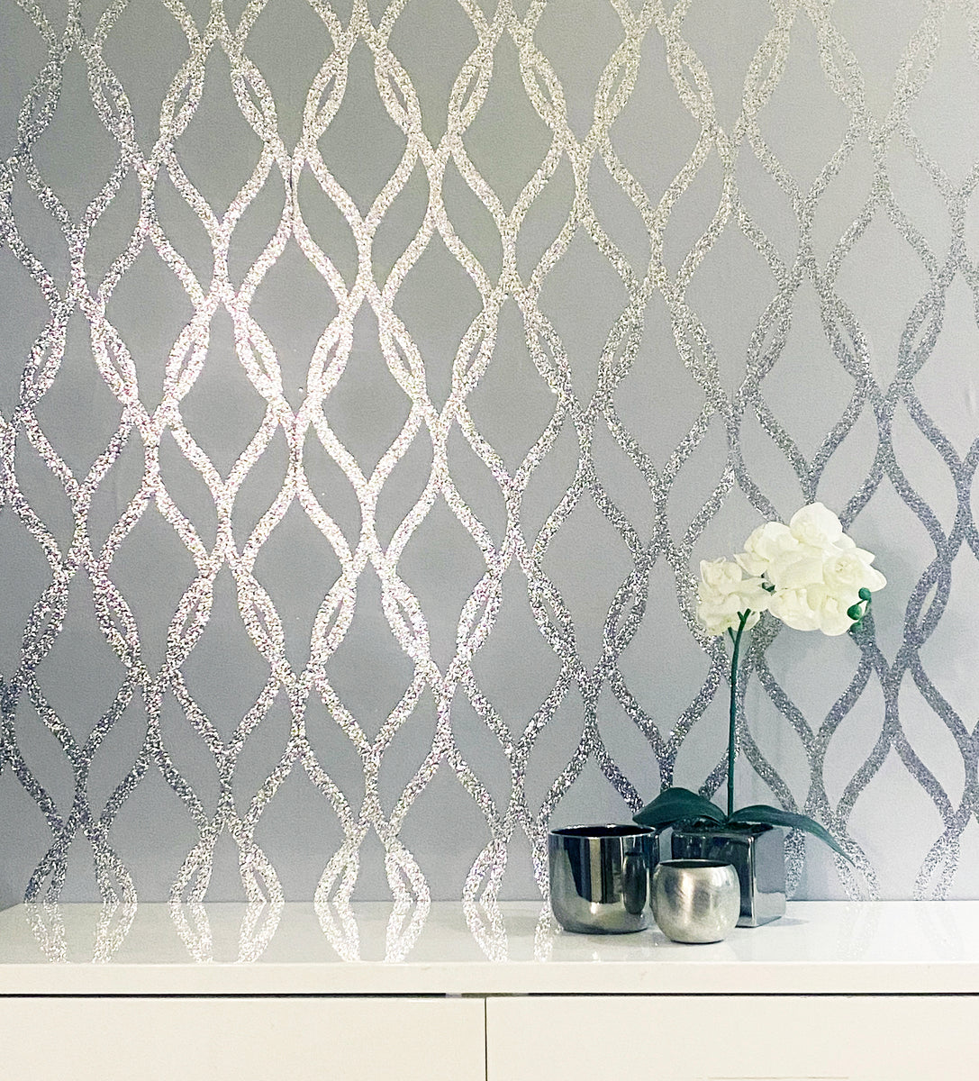 Silver and grey wallpaper store
