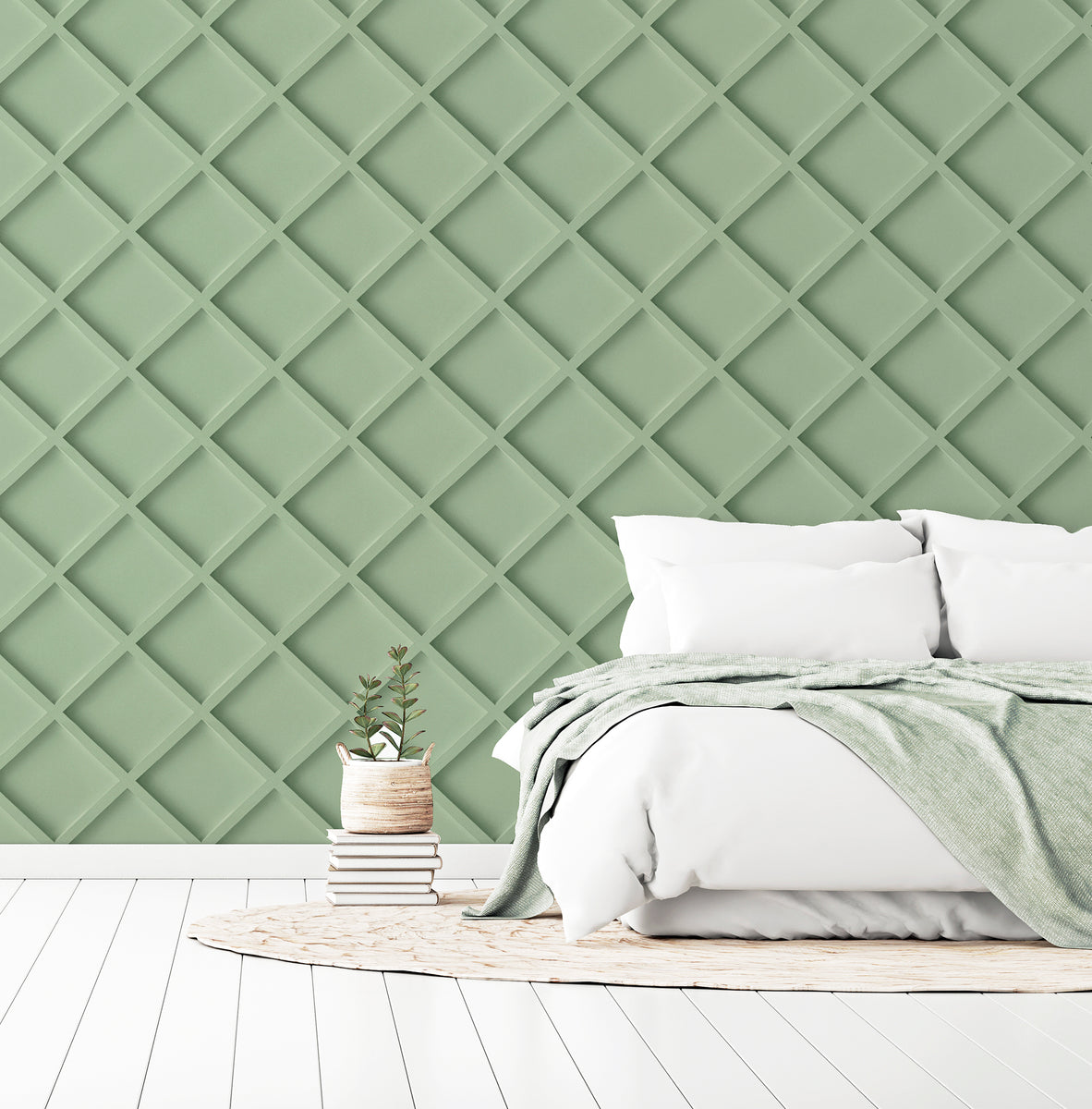 Arthouse Wood Trellis Mint Green Paste the Paper Wallpaper – Arthouse ...